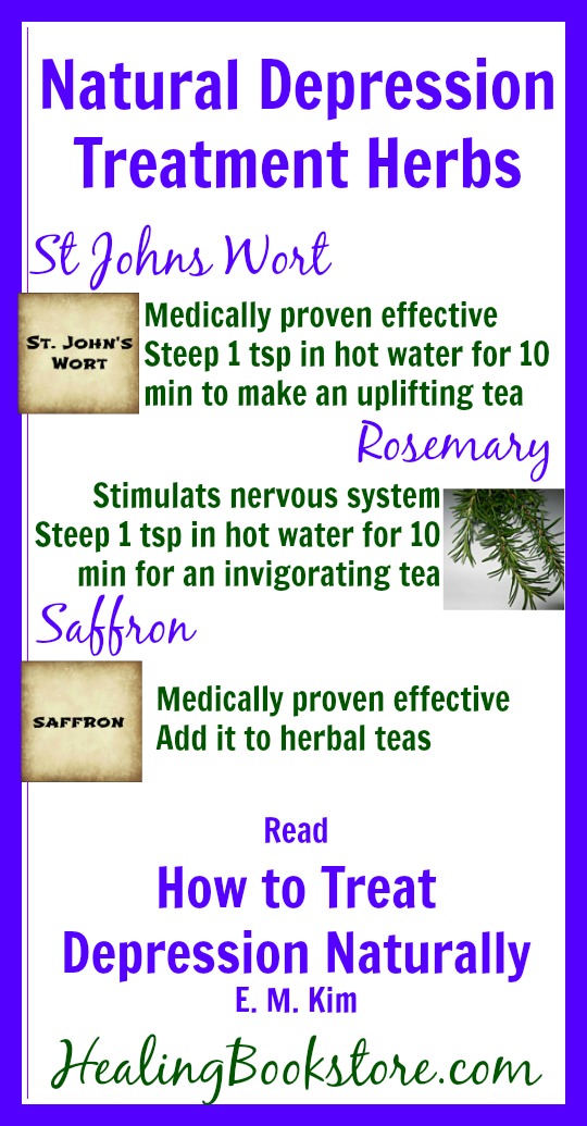 Herbs for Natural Depression Treatment Infographic - Healing Bookstore